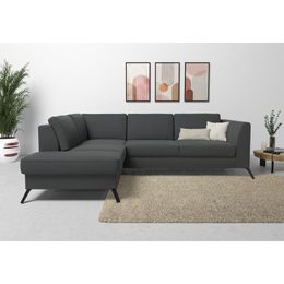 Sit & More SIT&MORE Ecksofa »Olsen L-Form« inklusive Sitztiefenverstellung, wahlweise mit Bettfunktion, 15cm hoch anthrazit