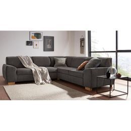 DOMO collection Ecksofa &raquo;Incanto kubische Formensprache, komfortabel, flache Armlehnen, L-Form&laquo; wahlweise mit Bettfunktion braun