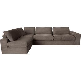 Alina Ecksofa »Sandy« mit losen Sitz und Rückenkissen, in modernem Cordstoff braungrau GCT 149