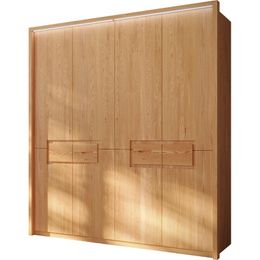 Home Affaire Kleiderschrank »Léopoldine, aus Kernbuche, inkl. Passepartout« Massivholz-Kleiderschrank, im 50 cm Raster planbar kernbuche