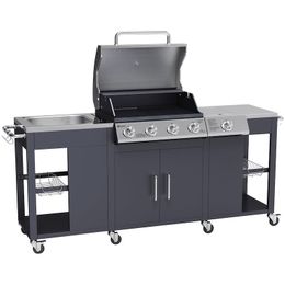 Tepro Gasgrill »Grill-Küche Petersburg« BxTxH: 198x59x112 cm edelstahlfarben/schwarz