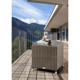 Destiny Beistelltisch »AUCKLAND« Aluminium, Polyrattan bronzefarben/braun