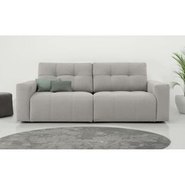 Home Affaire 3-Sitzer &raquo;Turnon, Lounge-sofa, Breite 220 cm&laquo; Chenille, mit Knopf- und Doppelsteppung, elegantes Aussehen grau 100% Polyester