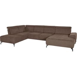Sit & More sit&more Wohnlandschaft &raquo;Gizeh U-Form&laquo; 12 cm Fu&szlig;h&ouml;he, inklusive Sitztiefenverstellung und Kopfteilverstellung braun