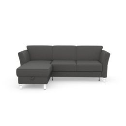 Sit & More SIT&MORE Ecksofa »Visby L-Form« wahlweise mit Bettfunktion und Bettkasten, frei im Raum stellbar grau