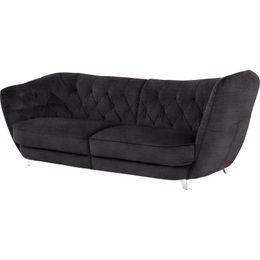 LEONIQUE Big-Sofa »Retro« stylischer Hochlehner carbone