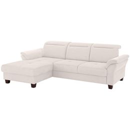 Home Affaire Ecksofa &raquo;Solvei L-Form&laquo; mit Recamierenabschlu&szlig; und Sitztiefenverstellung beige Struktur (100% Polyester);Luxus-Microfaser Lederoptik (100