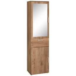 PAROLI Garderobenschrank »Susa« mit Spiegel gold craft oak Maße (B/T/H): 49,6/32/195 cm