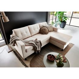 ATLANTIC HOME COLLECTION Ecksofa &raquo;Tea L-Form&laquo; Ecksofa, frei im Raum stellbar und Recamiere beidseitig montierbar beige