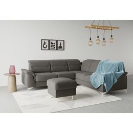 Sit & More sit&more Ecksofa &raquo;Sinatra L-Form&laquo; optional mit Kopfteilverstellung und Armteilfunktion grau 100% Polyester