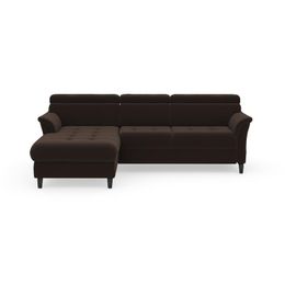 Sit & More SIT&MORE Ecksofa »Marano L-Form« inklusive Kopfteilverstellung, wahlweise mit Bettfunktion, Bettkasten espresso