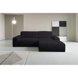 WERK2 Ecksofa »Rotterdam-L, kuschelweicher Cord oder Breitcord, L-Form, Breite 267 cm« Design Ecksofa mit Schlaffunktion & Bettkasten, Breitcord,...