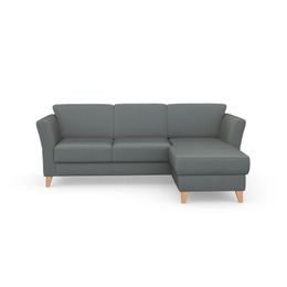 Sit & More SIT&MORE Ecksofa »Visby L-Form« Wahlweise mit Bettfunktion und Bettkasten, frei im Raum stellbar grau