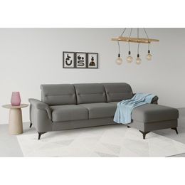 Sit & More SIT&MORE Ecksofa »Sinatra L-Form« mit Recamiere, optional mit Kopfteilverstellung und Armteilfunktion grau