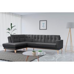 Sit & More SIT&MORE Ecksofa »Lavida L-Form« wahlweise mit Kippfunktion und Bettkasten anthrazit