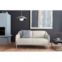 W.Schillig 2-Sitzer &raquo;sally&laquo; mit Metallf&uuml;&szlig;en in Silber matt, Breite 154 cm wei&szlig; Longlife Xtra-Leder Z59: Glattleder mit modischer Pr&auml;gung. Hautst&auml;rke 0