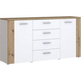 FORTE Sideboard »Big Bang« Weiß/Artisan Eiche modernes Sideboard