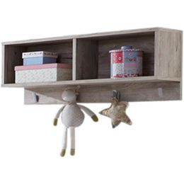 Arthur Berndt Kinderregal &raquo;Bente&laquo; mit 4 Kleiderhaken; Made in Germany eiche sand