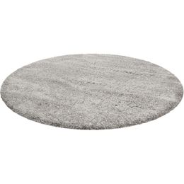 WECON HOME BASICS Hochflor-Teppich &raquo;Paula&laquo; rund 55 mm H&ouml;he Wohnzimmer hellgrau/creme/meliert Obermaterial: 100% Polypropylen B : 70 cm &Oslash; 200 cm...