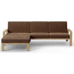 Sit & More SIT&MORE Ecksofa »Kolding L-Form« Armlehnen aus Buchenholz in natur, verschiedene Bezüge und Farben kupfer