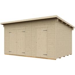 Skan Holz Gartenhaus &raquo;Flex&laquo; beige Holzwerkstoff