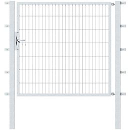 Alberts Zauneinzelt&uuml;r &raquo;Flexo&laquo; 150 cm Breite, in versch. H&ouml;hen silber Stahl