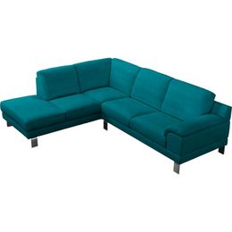 Egoitaliano Ecksofa »Shakira, Design und Sitzkomfort auf hohem Niveau, tolle Details« mit Ottomane, L-Form, elegante Metallfüße teal