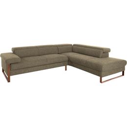 W.Schillig Ecksofa &raquo;finn, Designsofa mit tollem Sitzkomfort, bequem, L-Form&laquo; German Design Award 2016, Fu&szlig;gestell Nussbaum natur, Breite 281 cm 