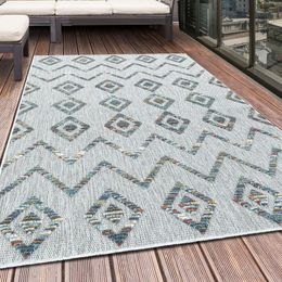 Ayyildiz Teppiche Teppich »BAHAMA 5152« rechteckig 8 mm Höhe Läufer, Flachflor mit Hoch-Tief-Struktur, In-und Outdoor geeignet multi Obermaterial:...