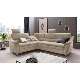Places of Style Ecksofa »Cardoso L-Form« Federkern, wahlweise mit Bett, Schubkasten, teilweise Relaxfunktion beige