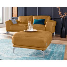 W.Schillig Hocker &raquo;montanaa&laquo; mit Metallf&uuml;&szlig;en in Silber matt, Breite 71 cm gelb