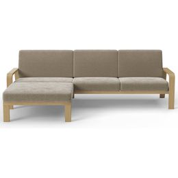 Sit & More sit&more Ecksofa &raquo;Kolding L-Form&laquo; Armlehnen aus Buchenholz in natur, verschiedene Bez&uuml;ge und Farben beige 95% Polyester, 10% Polyamid