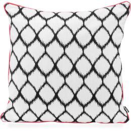 HOCK H.O.C.K. Dekokissen &raquo;Barney&laquo; Outdoorkissen inkl. F&uuml;llung, 50x50cm, Dekokissen, gemustert, schwarz wei&szlig;,schwarz + gemustert Obermaterial: 60%...