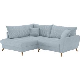 MR. COUCH Ecksofa »Blackburn II L-Form« Wahlweise mit Kaltschaumpolsterung bis 140 kg belastbar Stripes 8624 blue grey