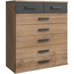wimex Schubkastenkommode »Cork, Hochkommode, Highboard 91/40/103cm, Made in Germany« industrial Design, rustikaler Look, 7 Schubladen Plankeneiche...