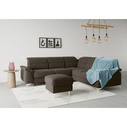 Sit & More SIT&MORE Ecksofa »Sinatra L-Form« optional mit Kopfteilverstellung und Armteilfunktion espresso