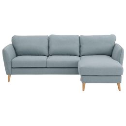 Home Affaire Ecksofa »MARSEILLE (242/152cm), L-Form, Rec. rechts/links« Massivholzbeine Eiche, Landhausstil, Wellenunterfederung salbei