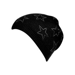 Capelli New York Beanie mit Schmucksteinen schwarz