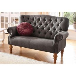 Home Affaire Chesterfield-Sofa »Lord« mit echter Chesterfield-Knopfheftung und Ziernägeln anthrazit