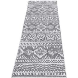 Carpet City Outdoorteppich &raquo;PALM 3522&laquo; rechteckig 5 mm H&ouml;he L&auml;ufer, Wetterfest & UV-best&auml;ndig, f&uuml;r Balkon, Terrasse, K&uuml;che, flach grau Polypropylen
