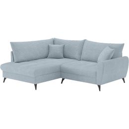 MR. COUCH Ecksofa »Blackburn II L-Form« Wahlweise mit Kaltschaumpolsterung bis 140 kg belastbar Stripes 8624 blue grey