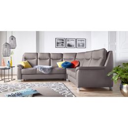 Sit & More sit&more Ecksofa &raquo;Boccaccio L-Form&laquo; mit Federkern und Kopfteilverstellung, wahlweise mit Bettfunktion grau Kunstleder SOFTLUX ;Luxus-Microfaser (90% 