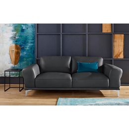 W.Schillig 2,5-Sitzer &raquo;montanaa&laquo; mit Metallf&uuml;&szlig;en in Silber matt, Breite 212 cm schwarz
