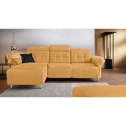 Places of Style Ecksofa »Manhattan L-Form« 2 Sitze mit elektrischer Relaxfunktion, verstellbare Armlehnen senf