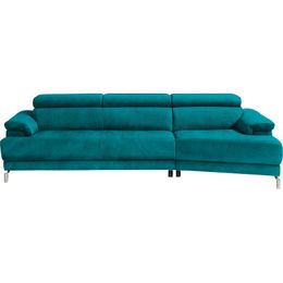 Egoitaliano Ecksofa &raquo;Soul, extravagantes Designsofa, Megasofa, super bequem, tolle Details&laquo; mit Trapez-Abschlu&szlig;element, inkl verstellbarer Kopfteile blau