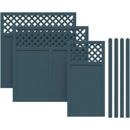 Kiehn-Holz Dichtzaun 7-teiliges Set, aus nordischer Fichte anthrazit