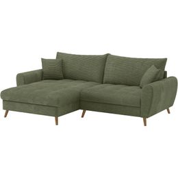MR. COUCH Ecksofa »Blackburn II L-Form« Wahlweise mit Kaltschaumpolsterung bis 140 kg belastbar Stripes 8641 green
