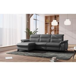 Sit & More SIT&MORE Ecksofa »Astoria L-Form« wahlweise mit motorischer Relaxfunktion dunkelgrau