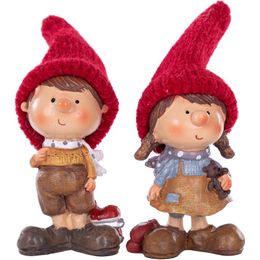 MyFlair MÖBEL & ACCESSOIRES Weihnachtsfigur »Weihnachtsdeko« Wichtelpärchen, Höhe ca. 11 cm rot
