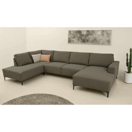 Home Affaire Wohnlandschaft »Tournon U-Form, XXL Sofa, Breite 333 cm, Webstoff, Chenille« Designsofa im nordischen Stil, Wellenunterfederung,...